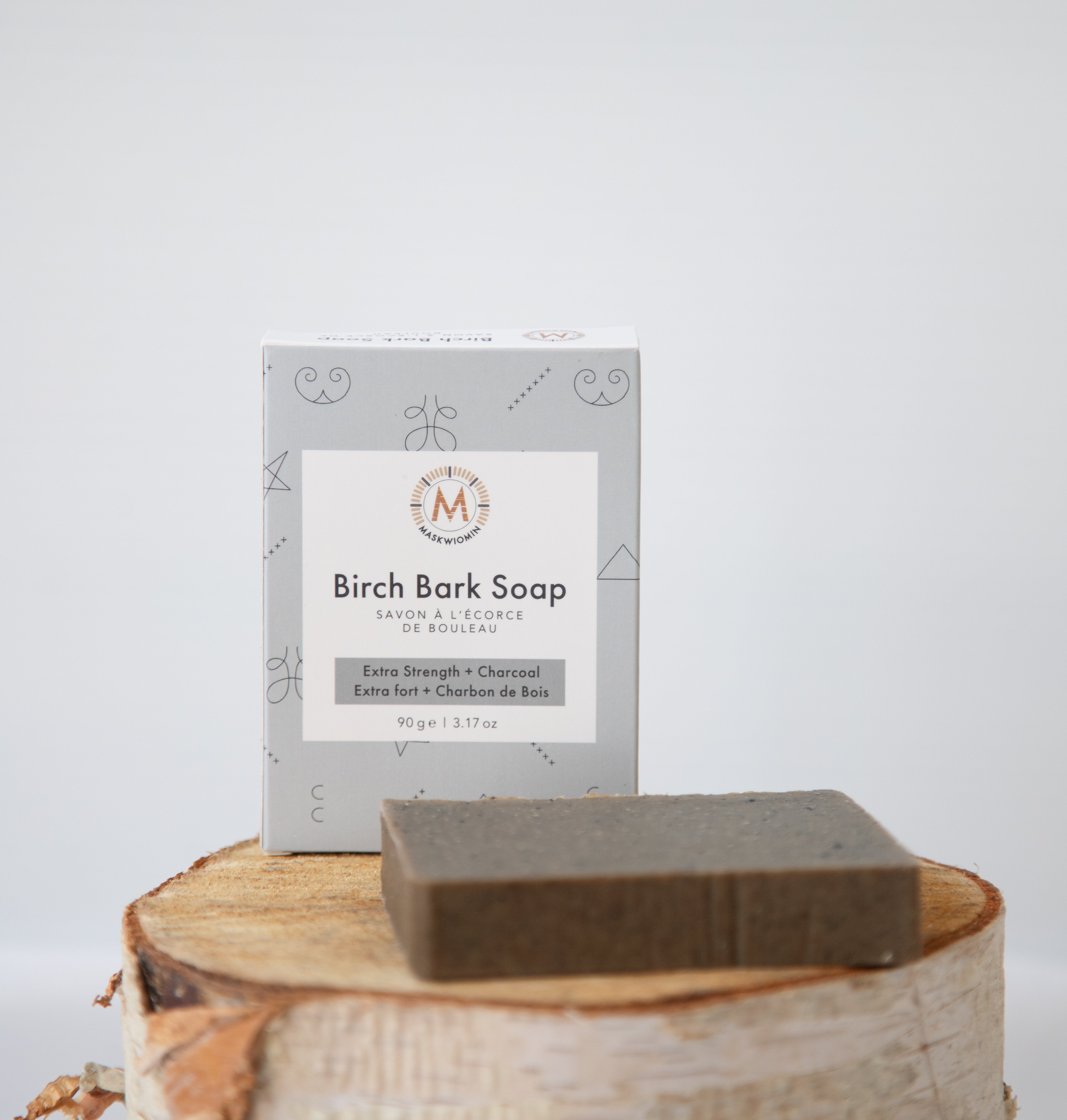 Extra Strength Birch Bark Soap with Charcoal – Maskwiomin